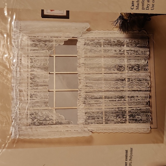 Windsor | Accents | Four New 84 Inch White Lace Curtain Panels With 2 ...